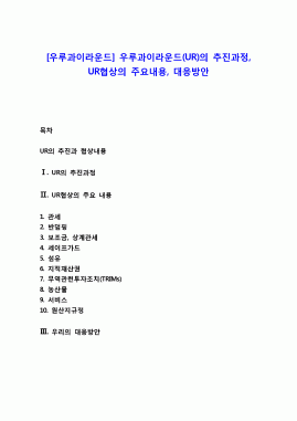 [우루과이라운드] 우루과이라운드(UR)의 추진과정, UR협상의 주요내용, 대응방안-1페이지