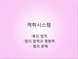 역학시스템 - 훅의 법칙, 힘의 합력과 평형력, 힘의 분해 실험.pptx
-1페이지