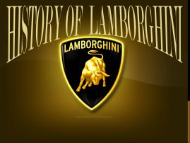 자동차 역사 - 람보르기니의 역사(HISTORY OF  LAMBORGHINI)-1페이지