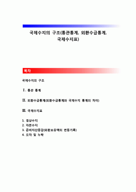 국제수지의 구조 - 통관통계, 외환수급통계(외환수급통계와 국제수지 통계의 차이), 국제수지표-1페이지