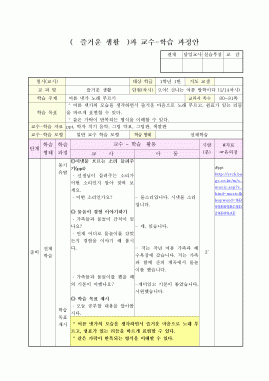 초등1) <(즐거운 생활)과 교수-학습 과정안> 단원(차시) : 9.야! 신나는 여름 방학이다 (1/14차시) / 학습 주제 : 여름 냇가 노래 부르기 -1페이지