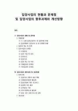 [아동복지론]입양사업의 현황과 문제점 및 입양사업의 향후과제와 개선방향-1페이지