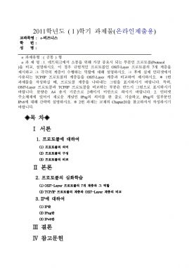 [방통대 e-비즈니스 과제물 (공통)] 네트워크에서 소통을 위해 가장 중요시 되는 프로토)을 비교, 설명-1페이지