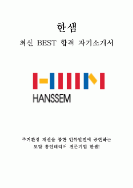 한샘 영업 전문직(SC) 최신 BEST 합격 자기소개서-1페이지