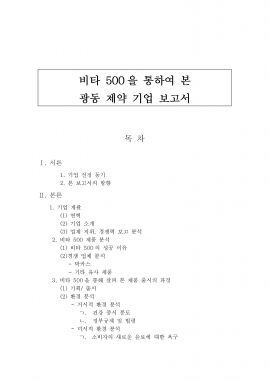 비타 500을 통하여 본 광동 제약 기업 보고서 -1페이지