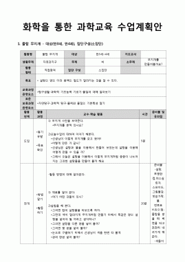 [유아수과학지도]화학을 통한 과학교육 수업계획안 - 물탑 무지개(만3세, 만4세, 소집단), 화이트보드가 더러워졌어요(만4세, 소집단)-1페이지