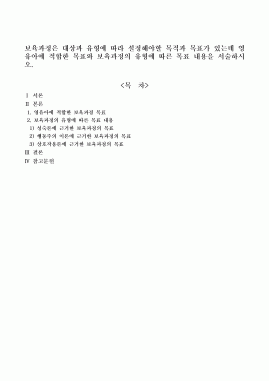 보육과정은 대상과 유형에 따라 설정해야할 목적과 목표가 있는데 영유아에 적합한 목표와 보육과정의 유형에 따른 목표 내용을 서술.-1페이지