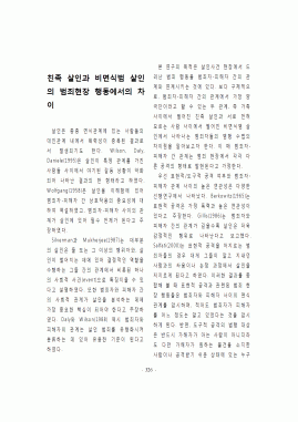 친족 살인과 비면식범 살인의 범죄현장 행동에서의 차이-1페이지