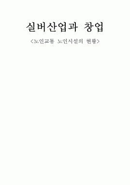 실버산업과 창업 [노인교통 노인시설의 현황][노인인구 고령화]-1페이지