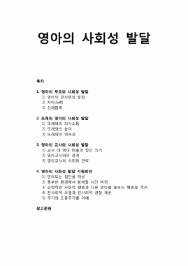 [영아발달 보육] 영아의 사회성 발달 - 영아의 부모와 사회성 발달, 또래와 영아의 사회성 발달, 영아의 교사와 사회성 발달, 영아의 사회성 발달 지원방안-1페이지