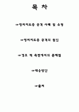 경호실무,경호,정치지도층 공격 사례 및 유형, 테러-1페이지