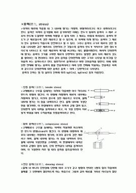 [재료역학] 응력(應力, stress) & 보(Beam)-1페이지