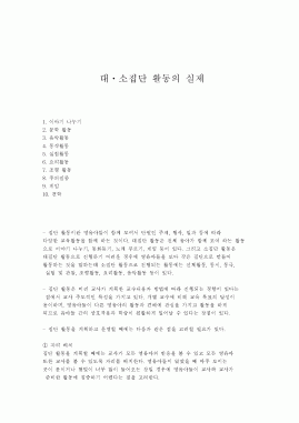 대⋅소집단 활동의 실제 (이야기 나누기, 문학 활동, 음악활동, 동작활동, 실험활동, 요리활동, 조형 활동, 주의집중, 게임, 견학)-1페이지