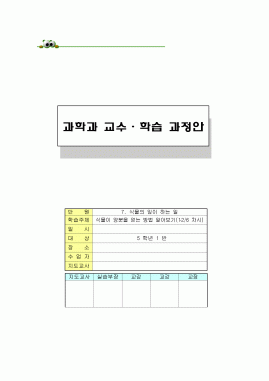 [과학과 교수 학습 과정안](식물의 잎이 하는 일 학습지도안)-1페이지