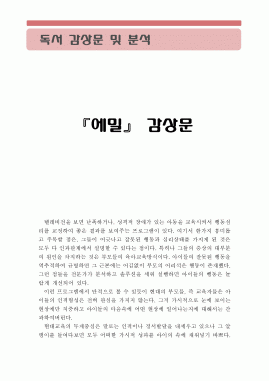 루소의 에밀 감상문(루소의 에밀 독후감, 에밀 독서감상문, 에밀 감상문, 에밀 분석, 에밀 이해, 에밀 해석, 에밀 철학, 에밀 교육, 애밀, 에밀 서평,에밀 비판, 에밀 독후감,애밀 독후감, 장 자크 루소)-1페이지