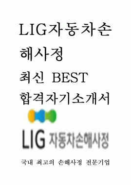 LIG자동차손해사정 최신 BEST 합격 자기소개서-1페이지