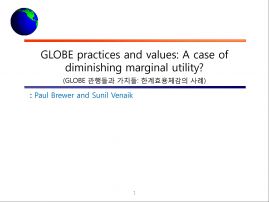 [이문화연구 관련 해석] 한계효용체감사례 통한 글로브 연구 가치와 관행 해석 - GLOBE 관행들과 가치들: 한계효용체감의 사례 (GLOBE practices and values: A case of diminishing marginal utility?).pptx-1페이지