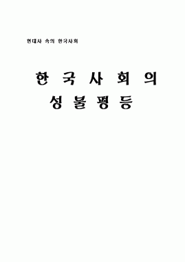 한국사회의 성 불평등 -1페이지