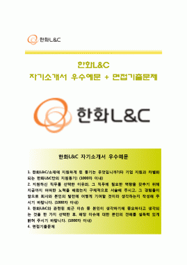 [한화L&C자기소개서] 한화L&C합격자소서와 면접기출문제,한화L&C합격자기소개서,한화L&C자소서항목-1페이지