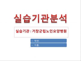 거창군립노인요양병원 실습기관분석(사회복지현장실습, 노인의료복지시설) PPT, 파워포인트-1페이지