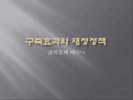 구축효과와 재정정책 - 경제정책 세미나 (구축효과, 구축효과의 예시, 이명박 정부 정책, 박근혜 정부 정책).pptx-1페이지