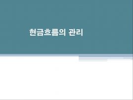 현금흐름의 관리 (현금관리, 현금예산, 현금예산의 작성, 현금관리의 빅3(외상매출금,예상매입금,재고), 현금압박을 피하기).pptx-1페이지