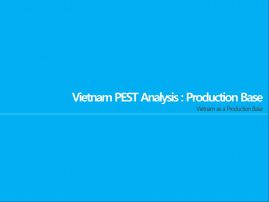PEST Analysis : Production Base & Indonesia (PEST분석_ 생산기지로서의 PEST분석 & 인도네시아) 생산기지로서의 베트남 분석,베트남-정치적환경,경제적환경,기술적환경,문화적환경 [영어 영문 해설 번역].pptx-1페이지