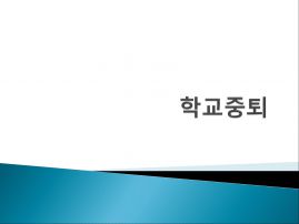 [학교중퇴] 학교중퇴 학교중퇴의 개념, 특징, 원인, 학교중퇴의 유형 및 실태, 학교중퇴에 대한 대처방안.ppt-1페이지