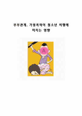 부부관계, 가정폭력이 청소년 비행에 미치는 영향 -1페이지