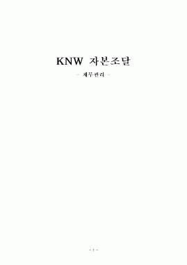 [재무관리] KNW 자본조달 -1페이지