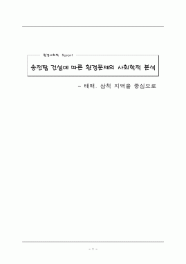 [환경사회학] 송전탑 건설에 따른 환경문제의 사회학적 분석 - 태백. 삼척 지역을 중심으로 -1페이지