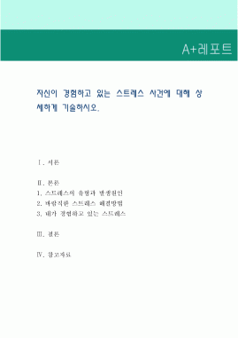 자신이 경험하고 있는 스트레스 사건에 대해 상세하게 기술.-1페이지