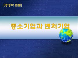 [경영학 원론] 중소기업과 벤처기업 (중소기업 개념, 영역, 특성, 문제점, 육성방안 & 벤처기업 개념, 유형, 위험 및 성공요인, 성장단계).ppt-1페이지