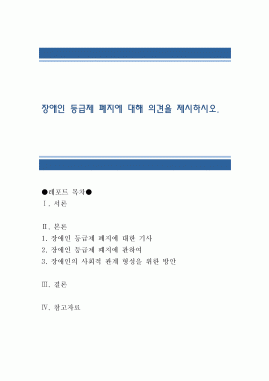 장애인 등급제 폐지에 대해 의견을 제시.-1페이지