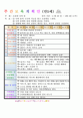 평가인증 만5세 5월 나오 가족 보육일지(보육실습일지)-1페이지