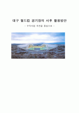 대구 월드컵 경기장의 사후 활용방안 - 수익사업 추진을 중심으로 --1페이지