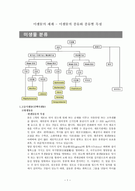 미생물의 세계 - 미생물의 종류와 종류별 특성-1페이지