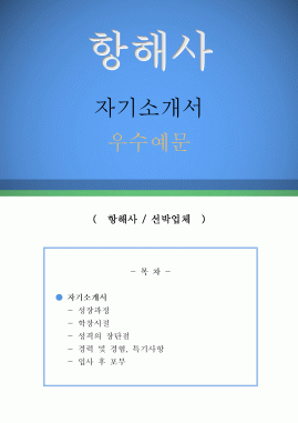 항해사 자기소개서 우수예문 (항해사 자소서,선박업체 자기소개서,항해원 자기소개서,도선사 자소서,선박 합격예문,운항업체 잘쓴예,항해사 자소서 샘플,선원 자소서) 레포트-1페이지