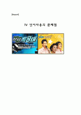 TV 언어사용의 문제점 -‘시사,교양’VJ특공대 ‘오락’스타골든벨 중심으로- -1페이지