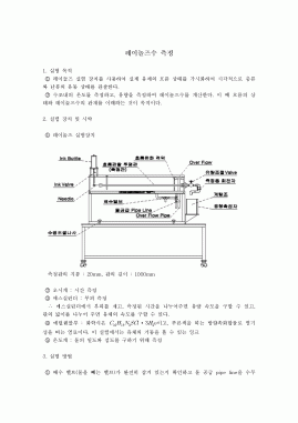 [화학공학 실험] 레이놀즈수(Reynolds number) 측정-1페이지