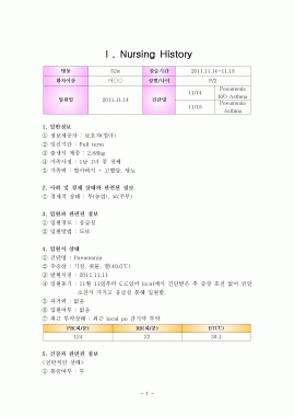 [아동간호] 폐렴(Pneumonia) & 천식(Asthma) 케이스 스터디(CaseStudy)-1페이지