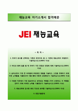 재능교육(출판마케팅)자소서 [재능교육합격자기소개서,재능교육자소서항목]-1페이지