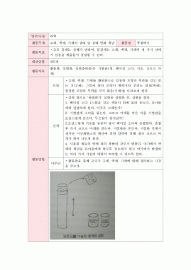 고체, 액체, 기체의 상태 및 상태변화 개념, 공기로 풍선날리기(아동수과학, 모의수업계획서)-1페이지