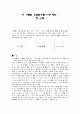 나 자신의 품질향상을 위한 계획서 및 성과 (측정, 분석, 개선 - 통계적 기법, 무형의 성과 유형의 성과)-1페이지