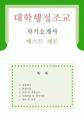 [대학행정조교 자기소개서 베스트예문] 대학교행정조교 자소서,대학교 학과조교 자기소개서,조교 자기소개서,학교조교 자소서,행정사무조교 합격예문,우수예문,잘쓴예,대학교행정조교자소서 샘플-1페이지