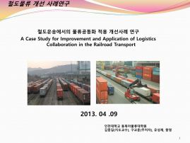 철도운송에서의 물류공동화 적용 개선사례 연구발표 (A Case Study for Improvement and Application of Logistics Collaboration in the Railroad Transport)-1페이지