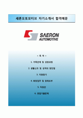 새론오토모티브(Saeron Automotive) 자기소개서 // 새론오토모티브 자소서와 면접예상문제 [새론오토모티브자기소개서◯새론오토모티브자소서] 이력서 레포트
-1페이지
