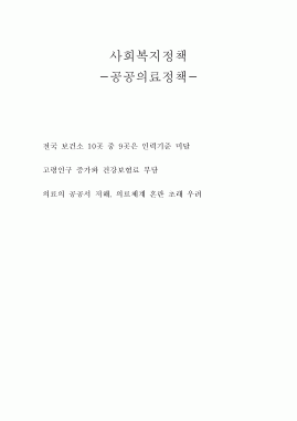 공공의료정책 신문기사분석(사회복지정책, 복지정책신문기사분석, 개인의견)-1페이지