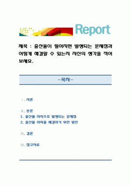 출산율이 떨어지면 발생되는 문제점과 어떻게 해결할 수 있는지 자신의 생각을 적어보세요.-1페이지