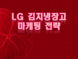 LG 김치냉장고 마케팅 전략 PPT -1페이지